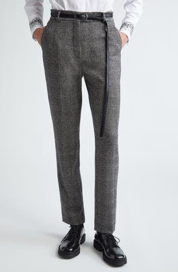 Max Mara Studio Gerico Slim Fit Belted Check Trousers | Nordstrom