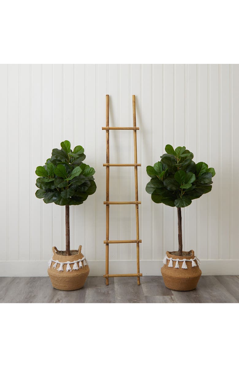 NEARLY NATURAL Set of 2 Fiddle Leaf Fig Tree DIY Artificial Plants in ...