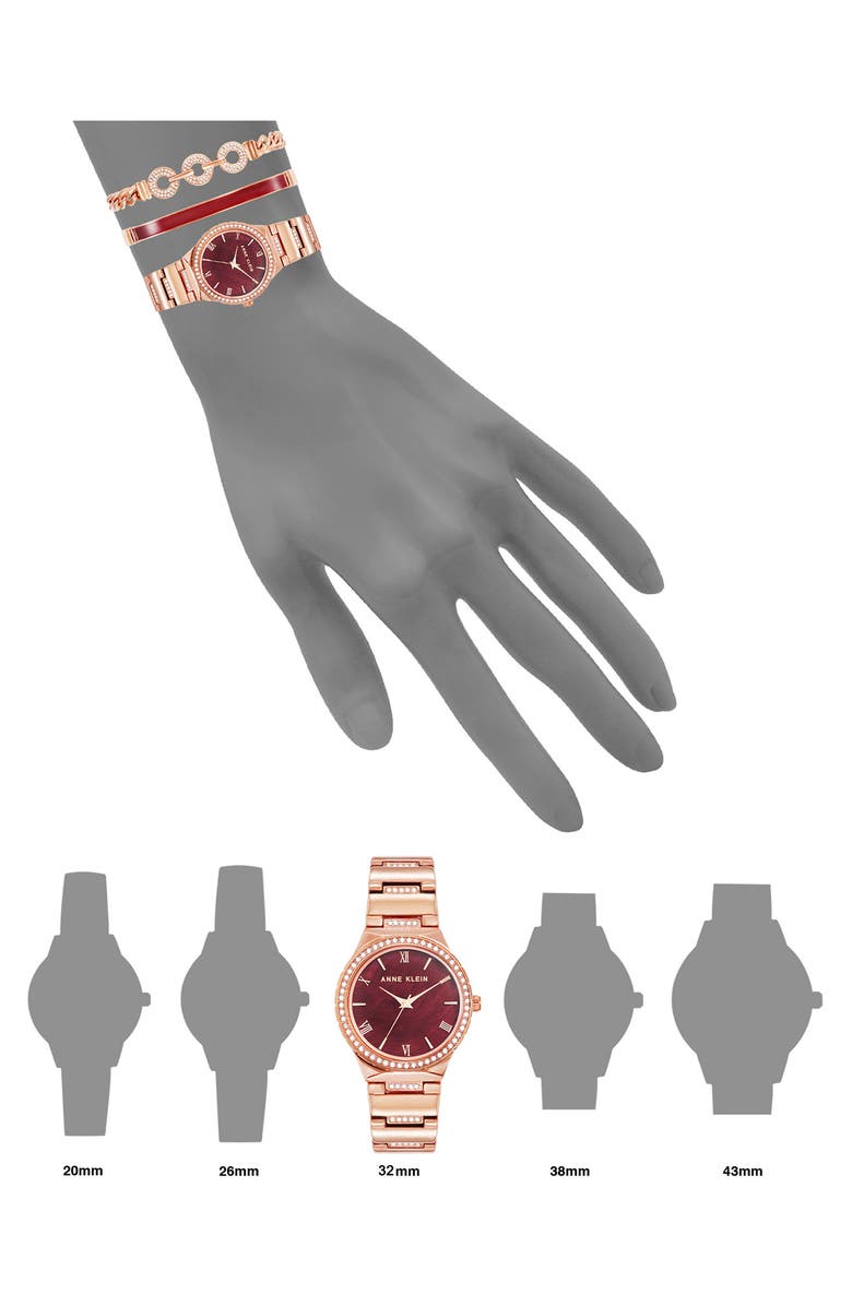 AK ANNE KLEIN Red Mother of Pearl Dial Ceramic Bracelet Watch ...