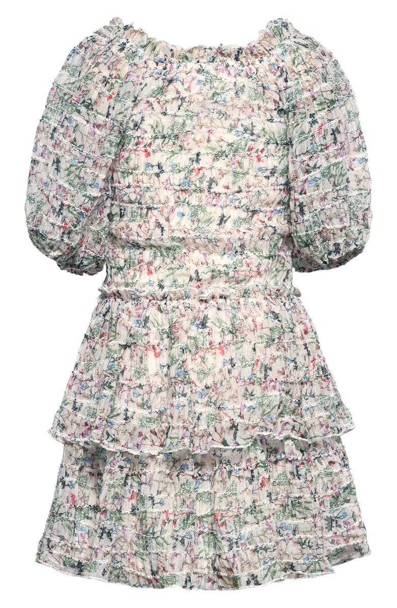 Truly Me Hannah Banana Kids' Puff Sleeve Tiered Dress | Nordstrom