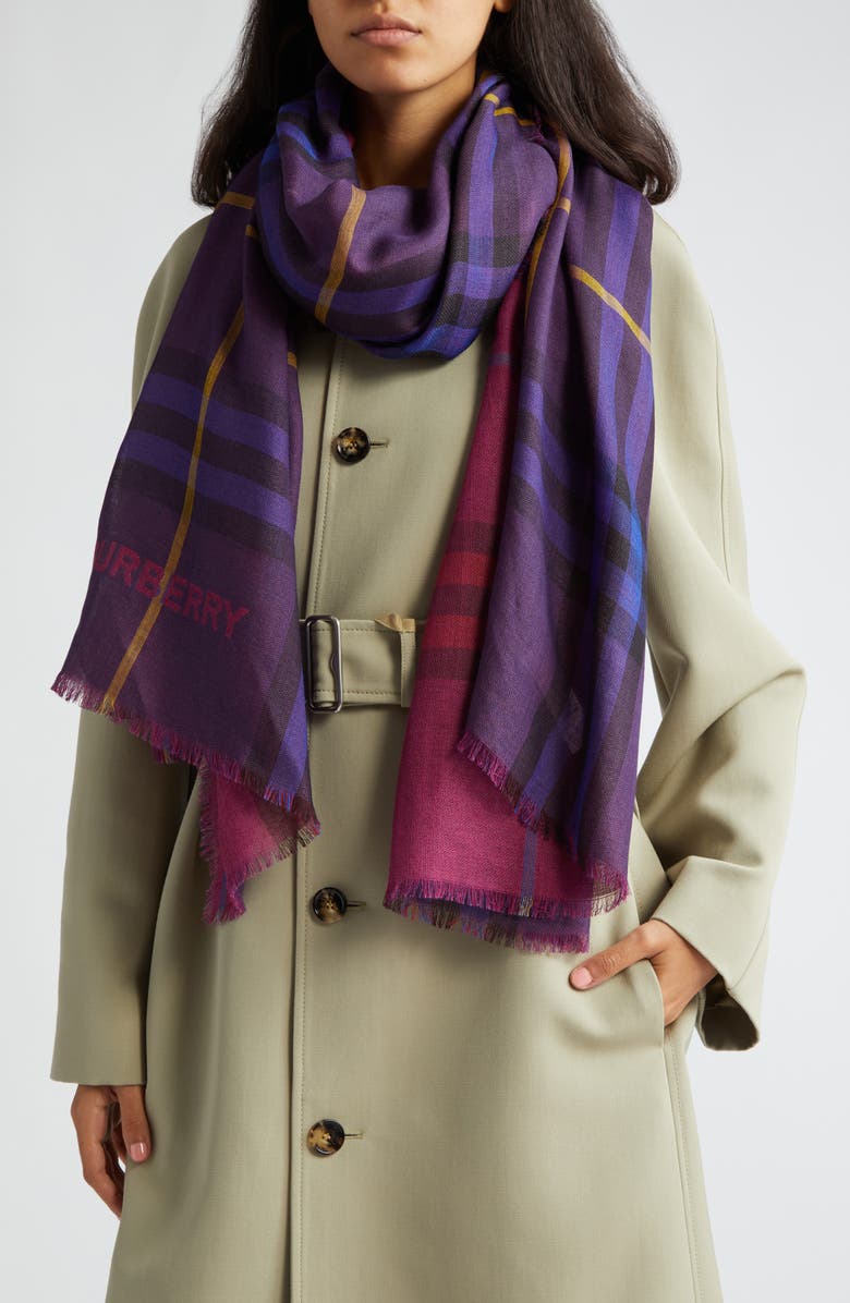 Burberry Check Wool & Silk Scarf | Nordstromrack
