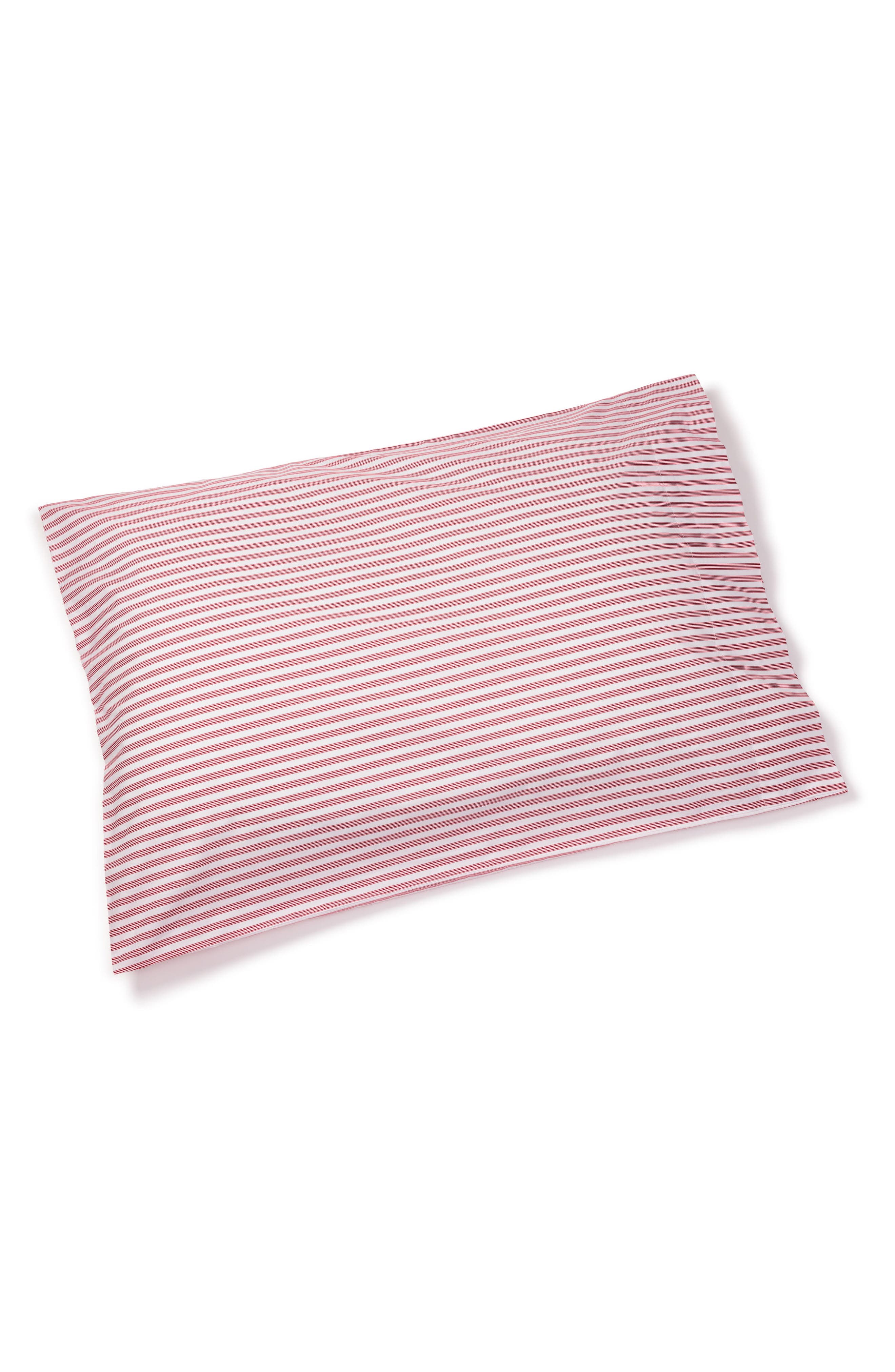 Petite Plume Antique Red Ticking Stripe Set of 2 Cotton Percale ...