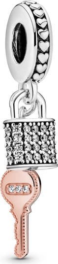 PANDORA Pavé Padlock & Key Dangle Charm | Nordstrom