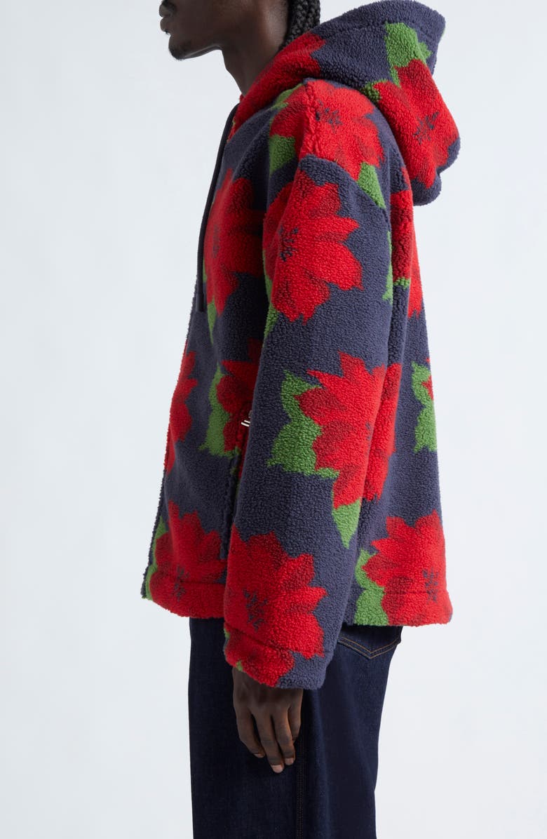 JW Anderson Floral Jacquard Hooded Fleece Jacket | Nordstromrack