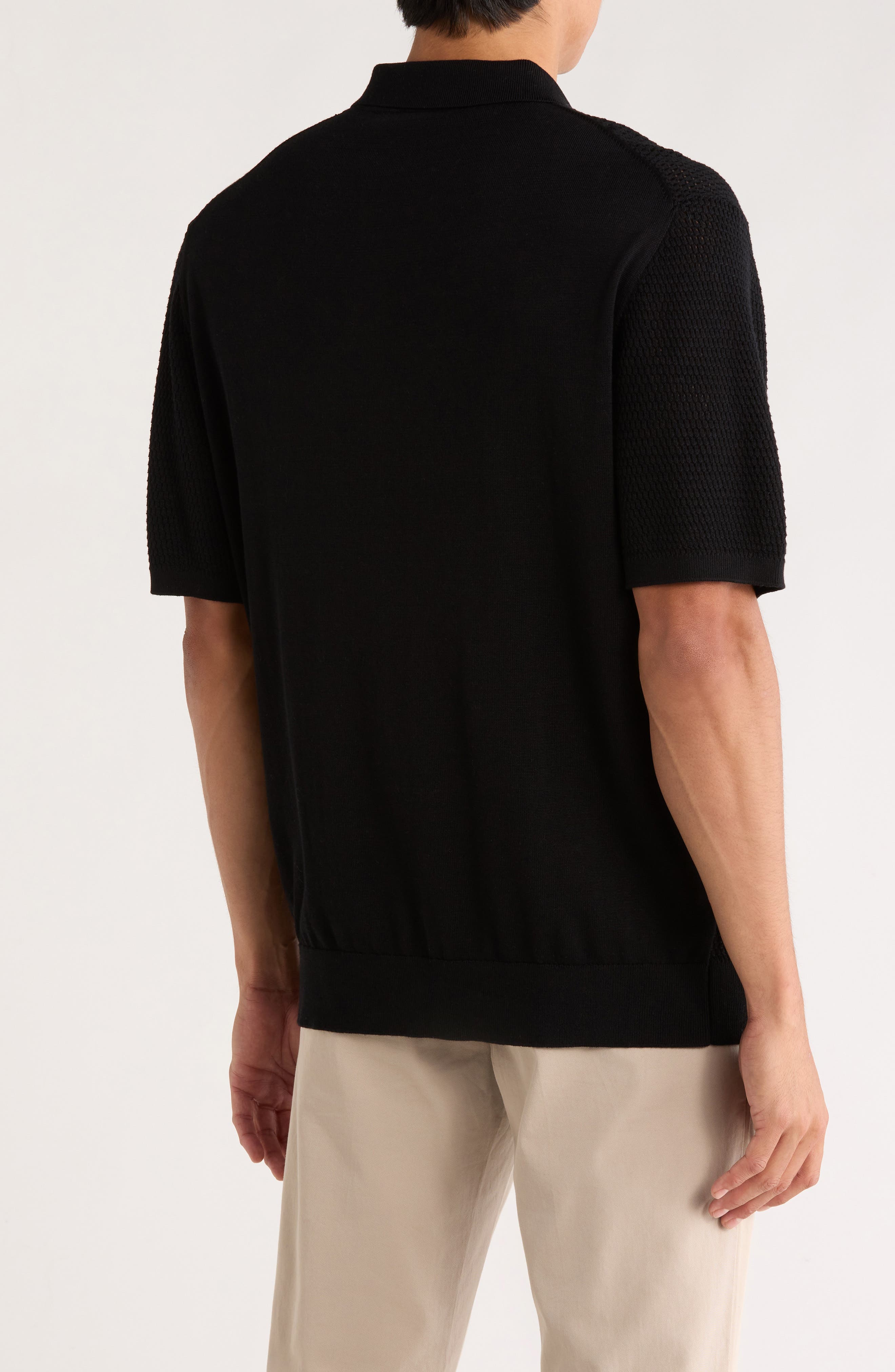 Elie Tahari Textured Quarter Zip Polo | Nordstromrack