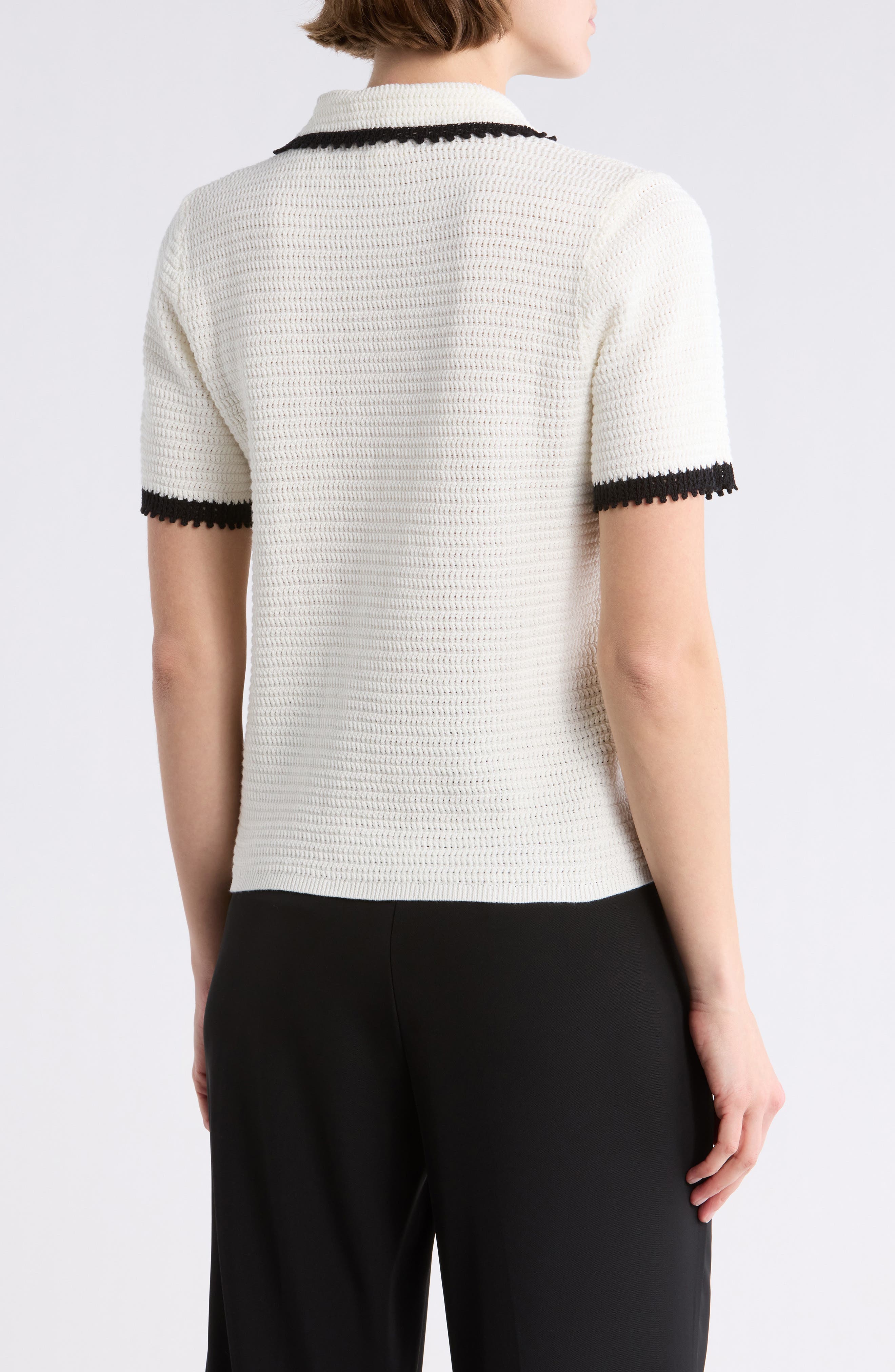 Parker Tipped Short Sleeve Cotton Sweater | Nordstromrack