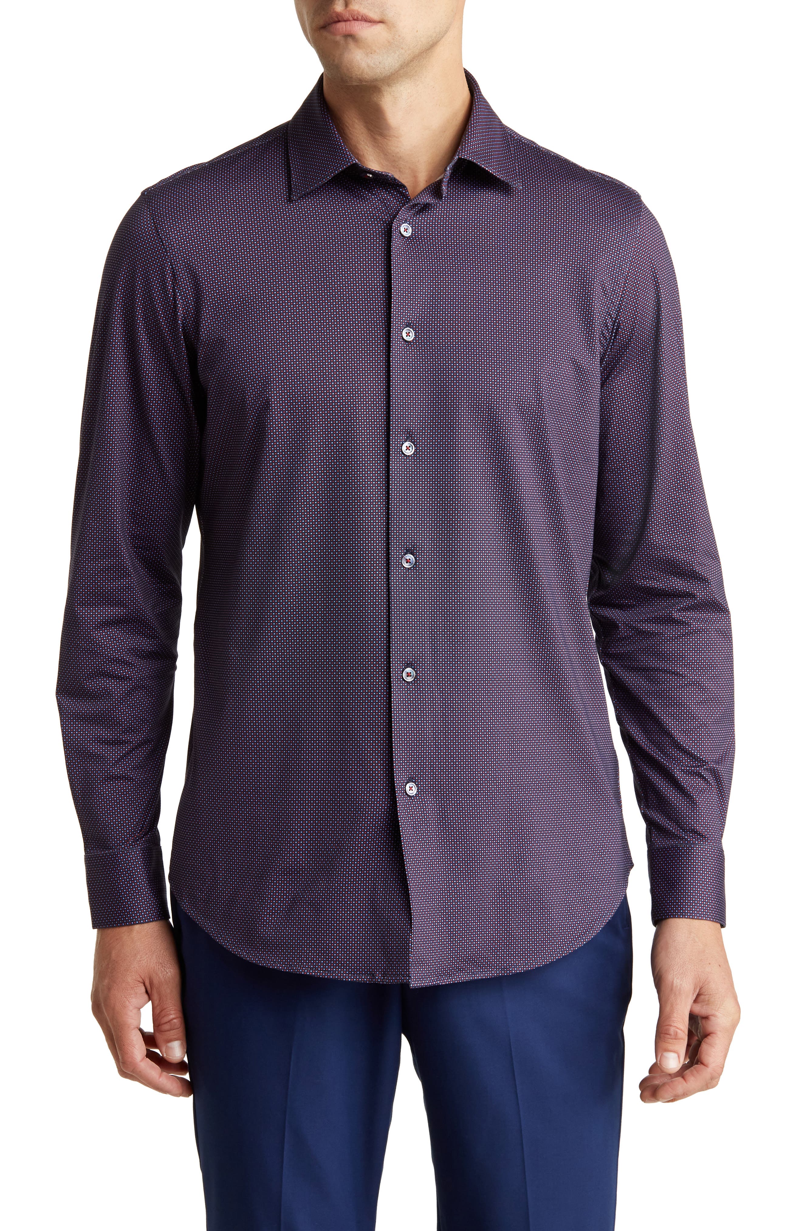 Bugatchi OoohCotton® Micro Dot Print Button-Up Shirt | Nordstromrack