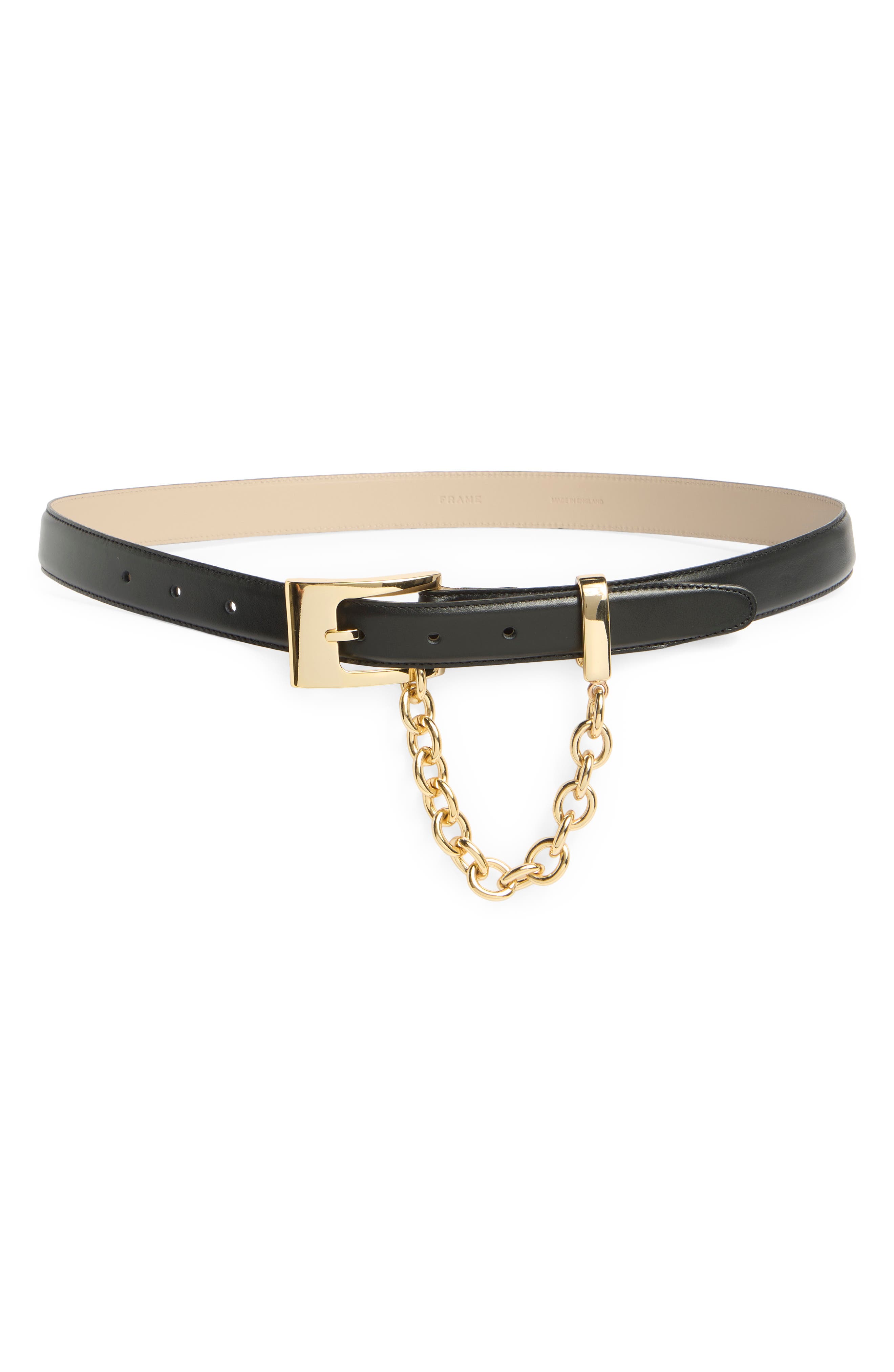 FRAME The Chain Detail Leather Belt | Nordstrom