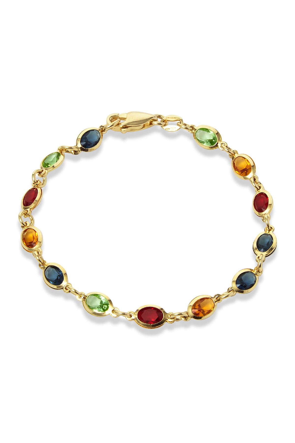 SAVVY CIE JEWELS 18K Gold Plated Multi Color CZ Tennis Bracelet ...