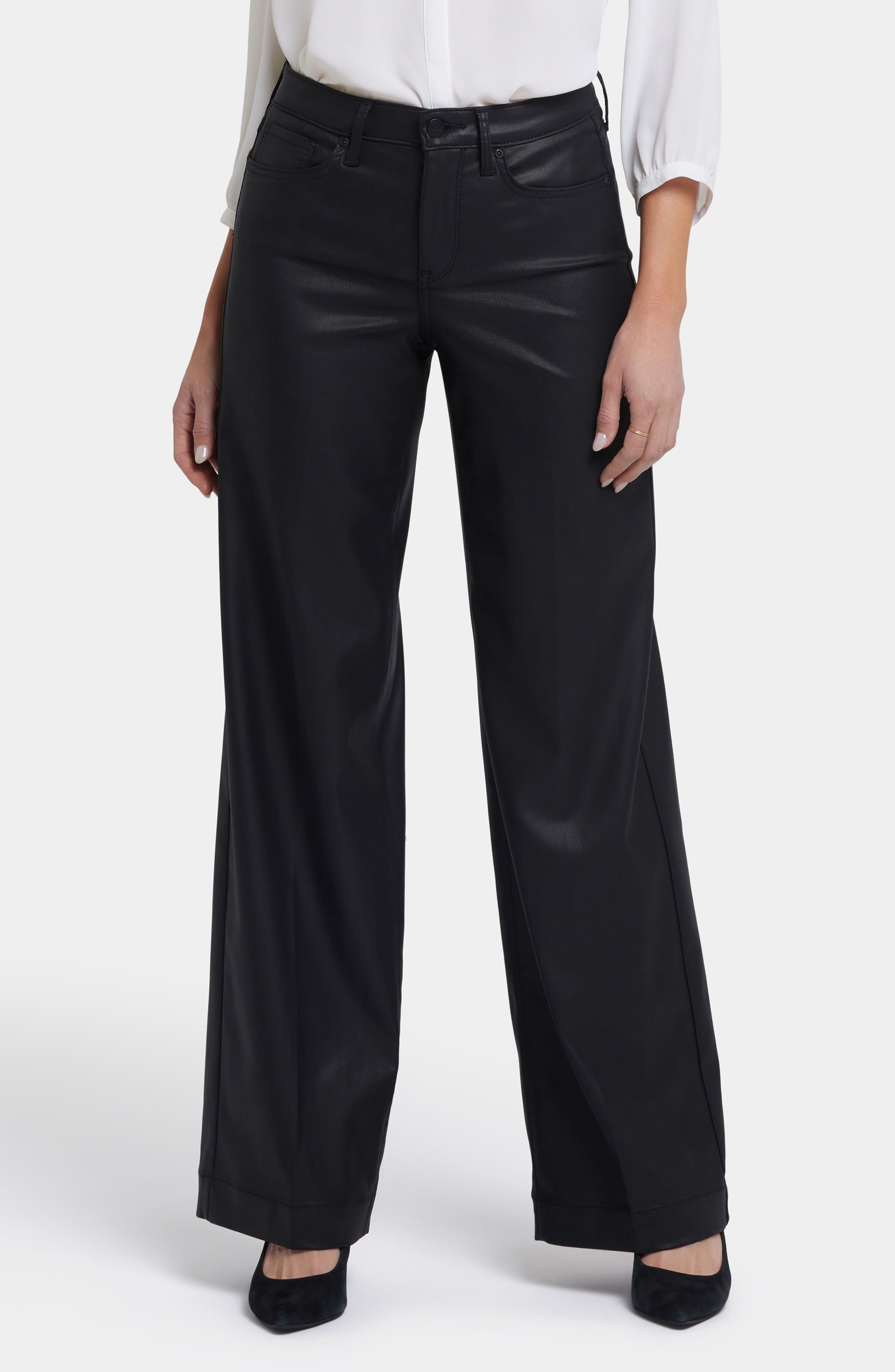 NYDJ Teresa High Waist Wide Leg Coated Jeans | Nordstrom