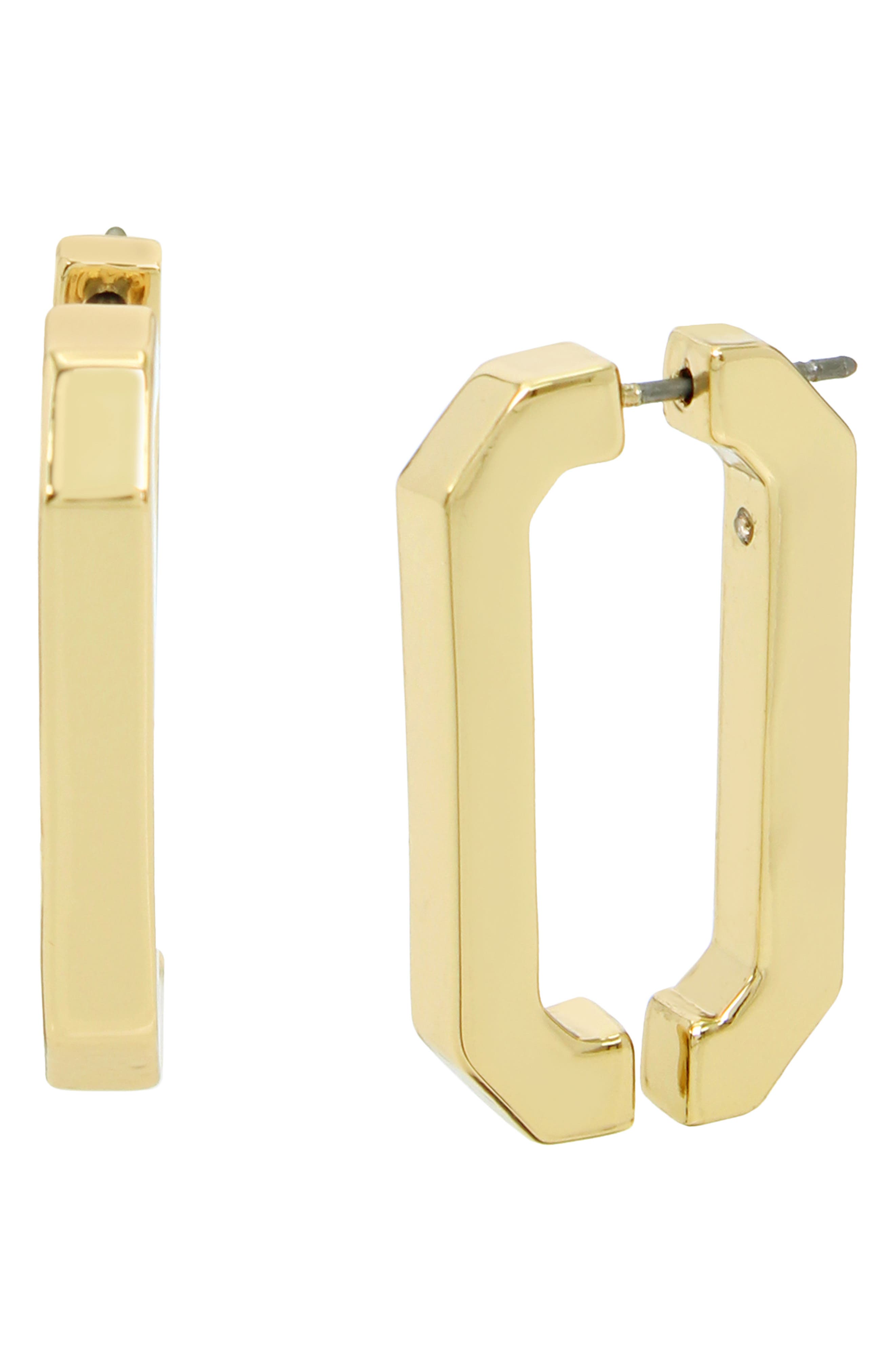 AllSaints Hexagon Hoop Front/Back Earrings | Nordstromrack