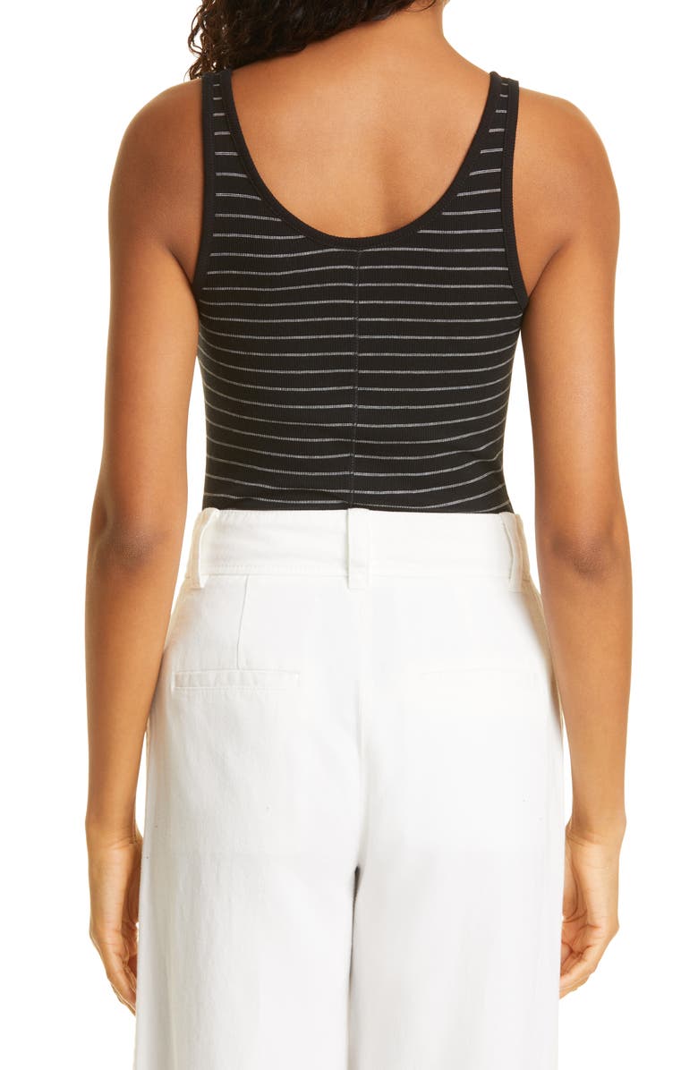 Vince Stripe Scoop Neck Pima Cotton & Modal Tank Top | Nordstromrack