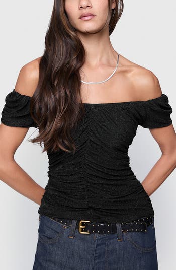 Rebecca Minkoff Devin Off the Shoulder Ruched Top | Nordstromrack