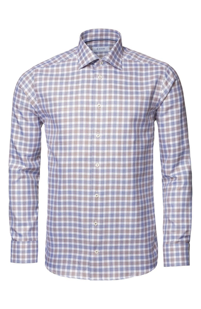 Eton Classic Fit Check Cotton Twill Dress Shirt | Nordstrom