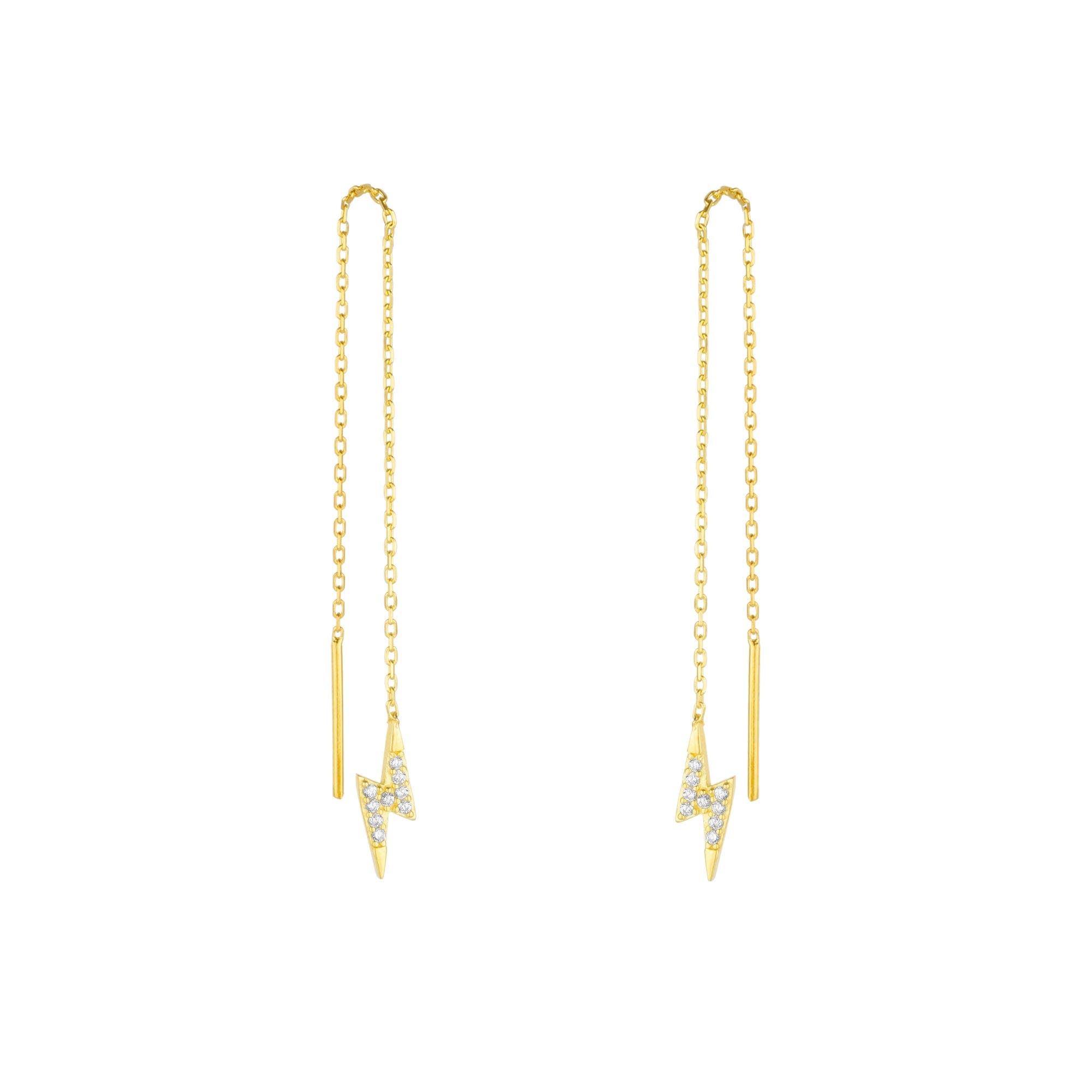 Spero London Lightning Bolt Sterling Silver Chain Drop Earrings | Nordstrom