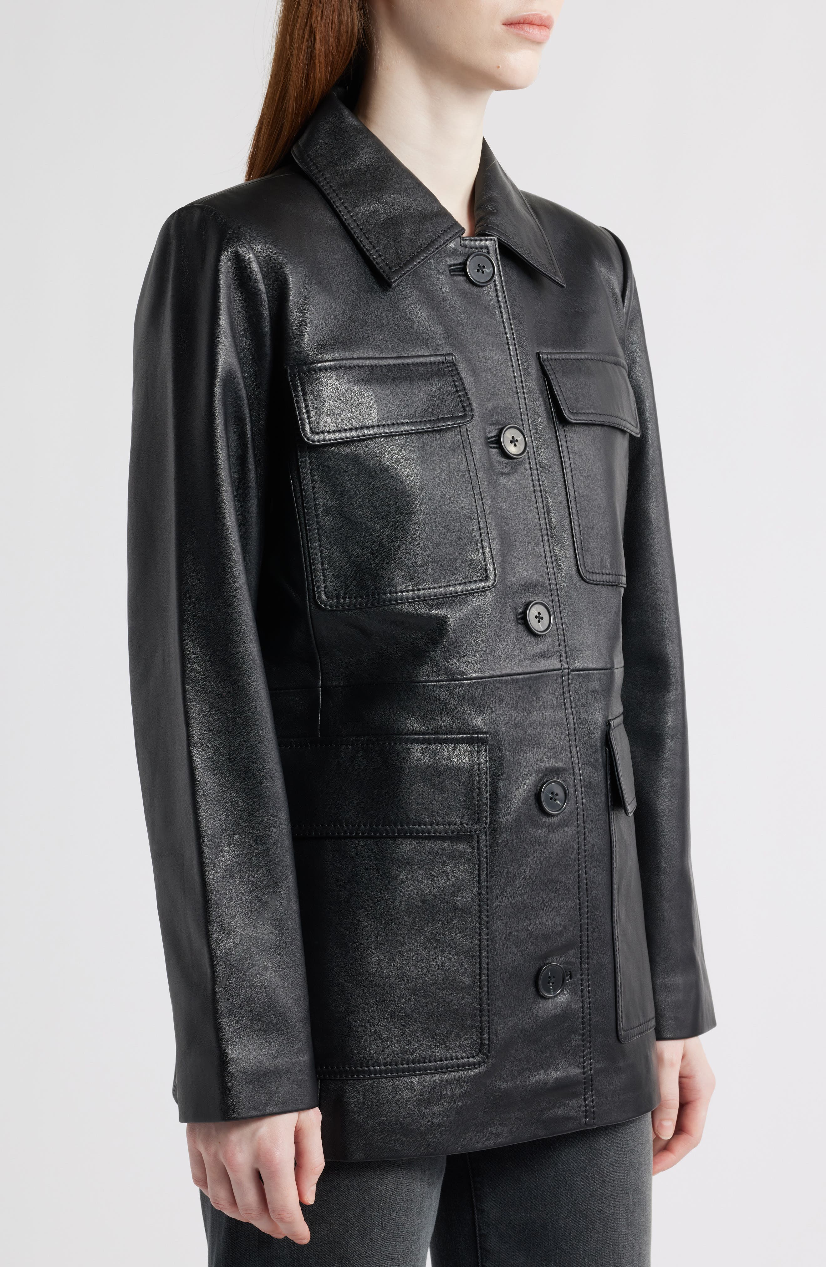 Bernardo Leather Shirt Jacket | Nordstromrack