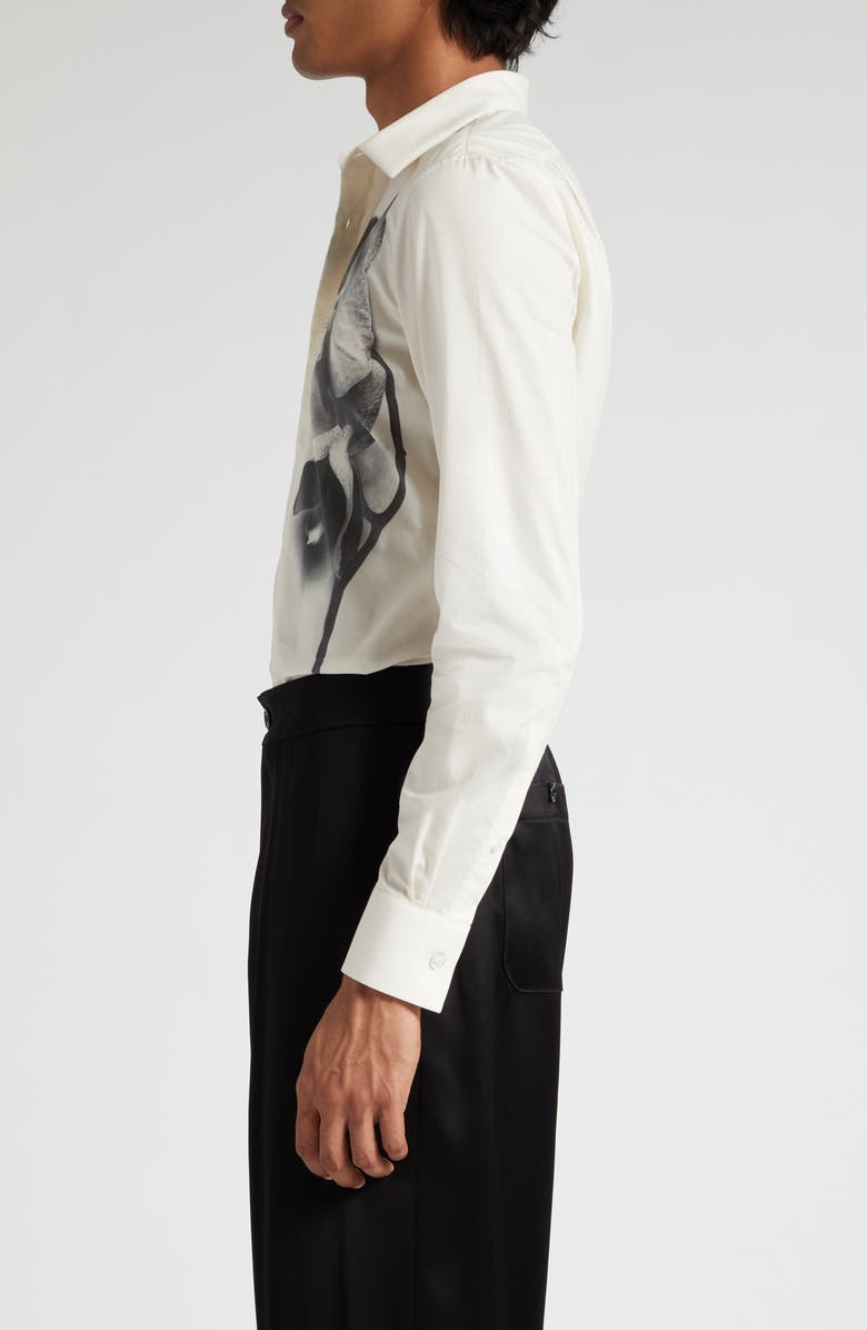 McQueen Classic Shop Orchid Print Cotton Button-Up Shirt | Nordstrom