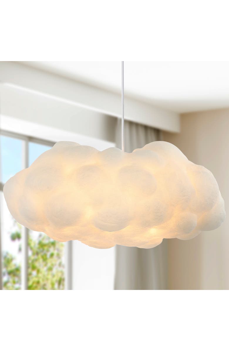 JONATHAN Y Zephyr 2-Light Modern Contemporary Silk LED Cloud Pendant ...
