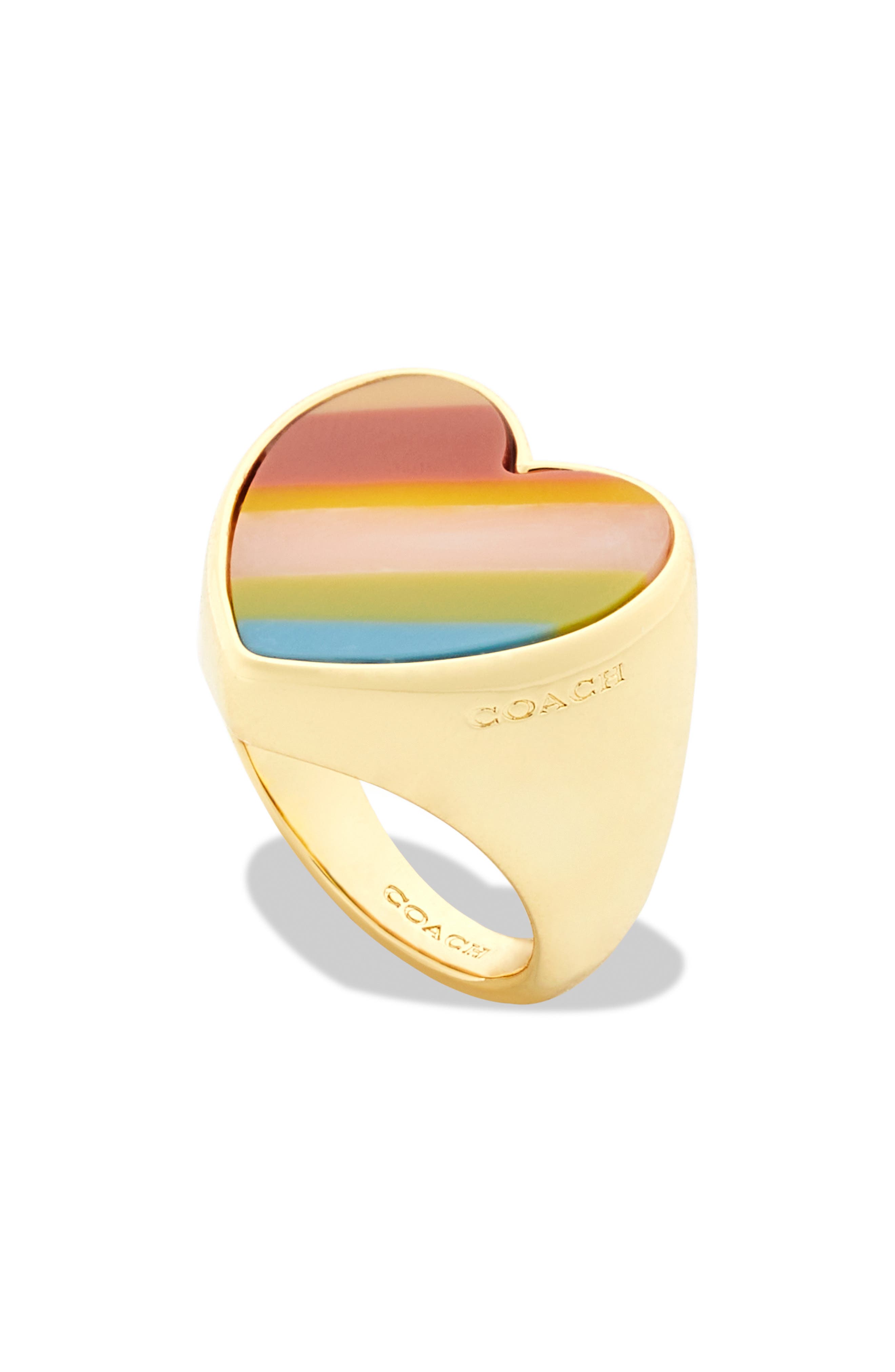 COACH Heart Inlay Signet Ring | Nordstrom