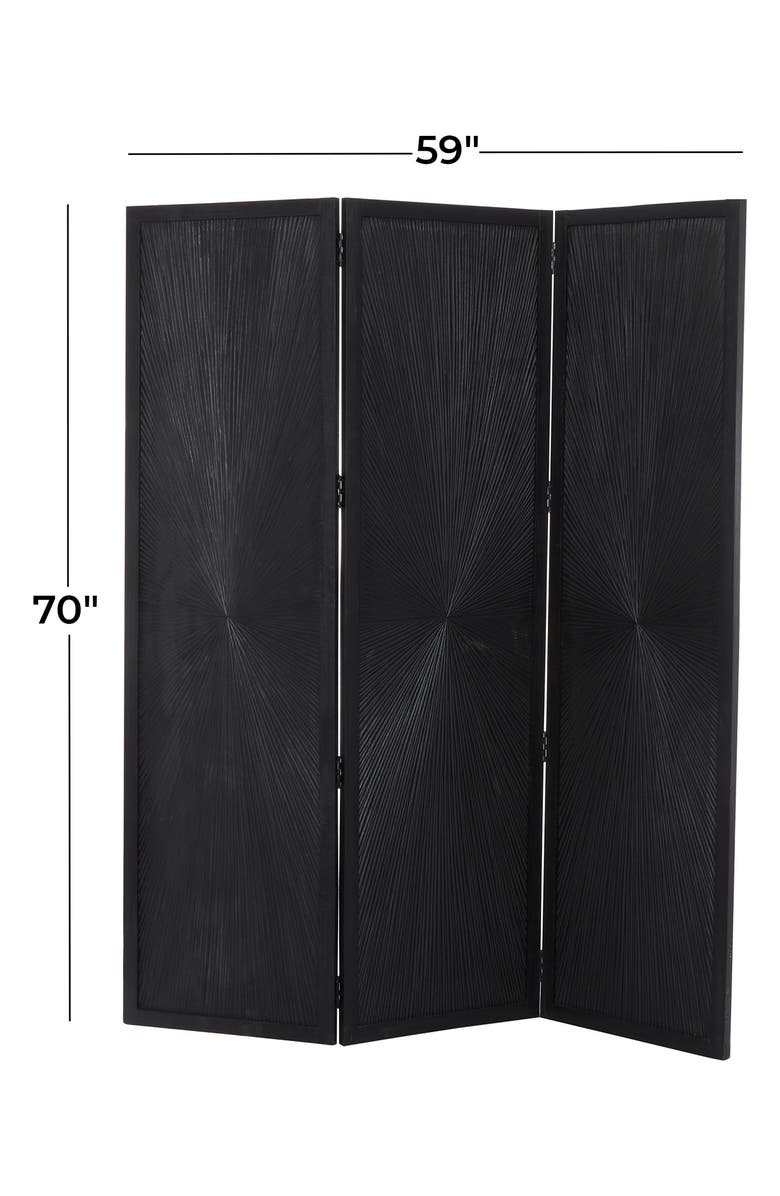 VIVIAN LUNE HOME Black Mango Wood Contemporary Room Divider Screen with ...