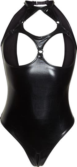 Ann Summers Anise Faux Leather Open Gusset Thong Teddy | Nordstrom
