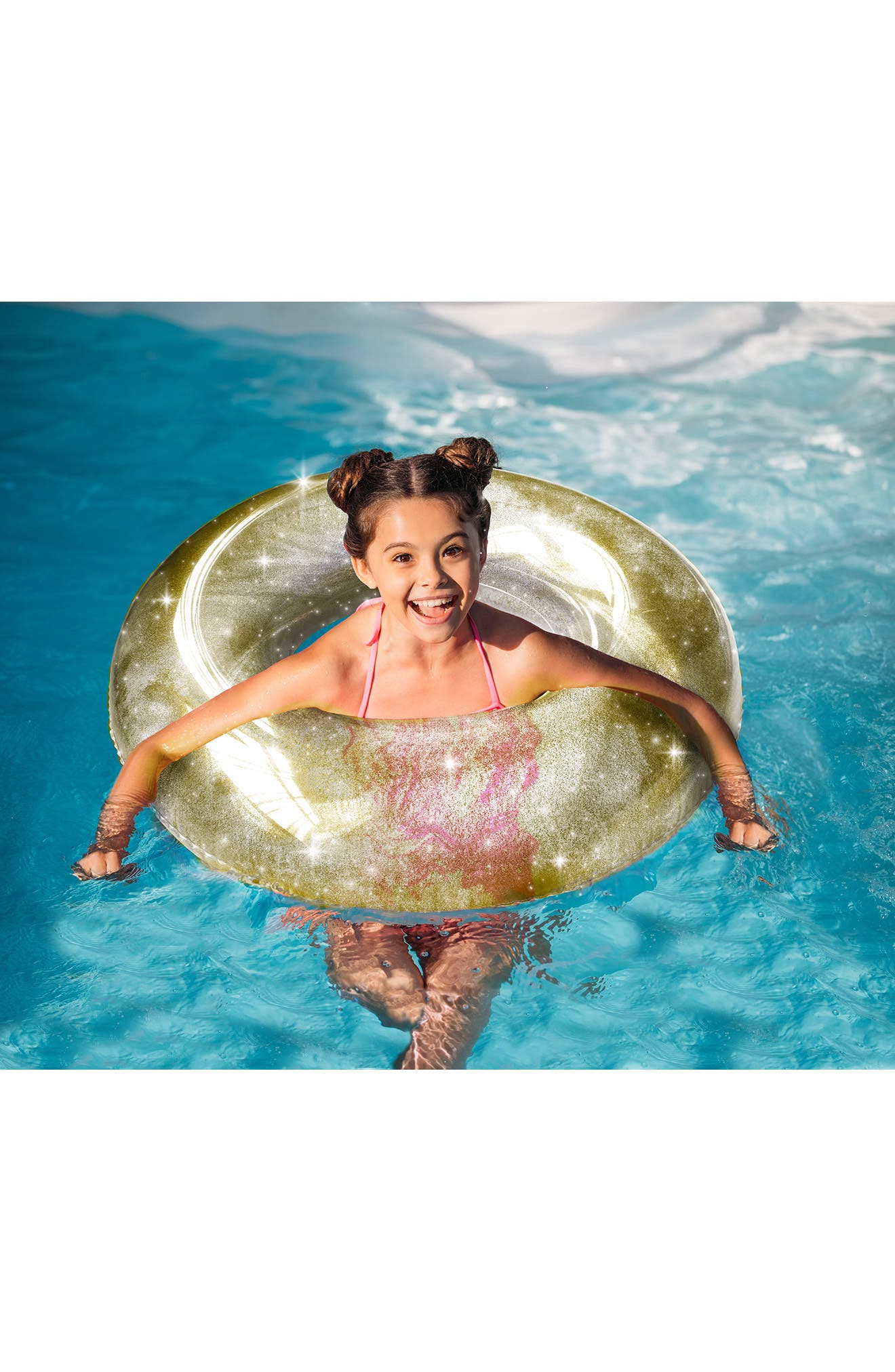 PLAYTEK TOYS Round Gold Glitter Pool Float | Nordstromrack