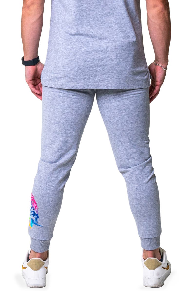 Maceoo Neon Rainbow Embroidered Lion Stretch Cotton Joggers | Nordstromrack