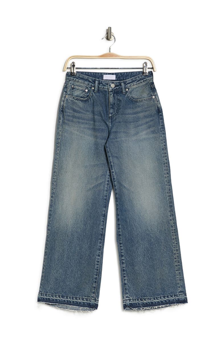 John Elliott Lydia Washed Raw Hem Wide Leg Cropped Jeans | Nordstromrack