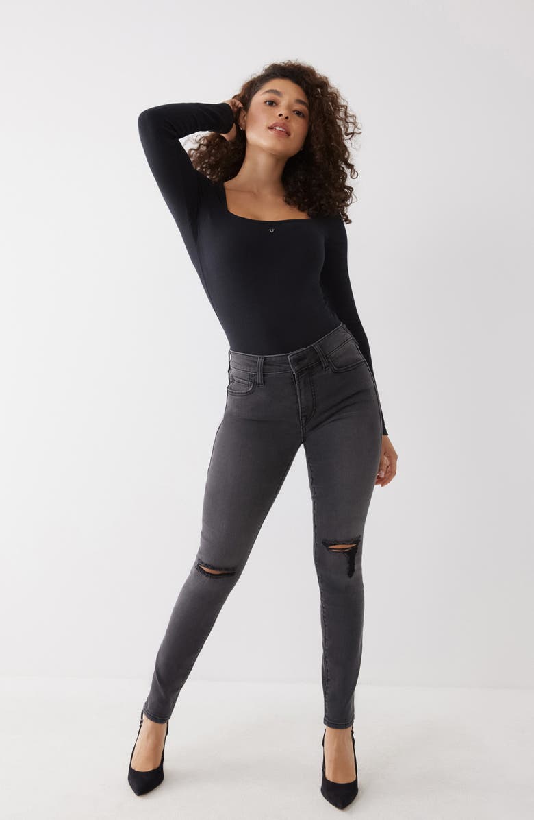True Religion Jennie Distressed Mid Rise Super Skinny Jeans | Nordstromrack