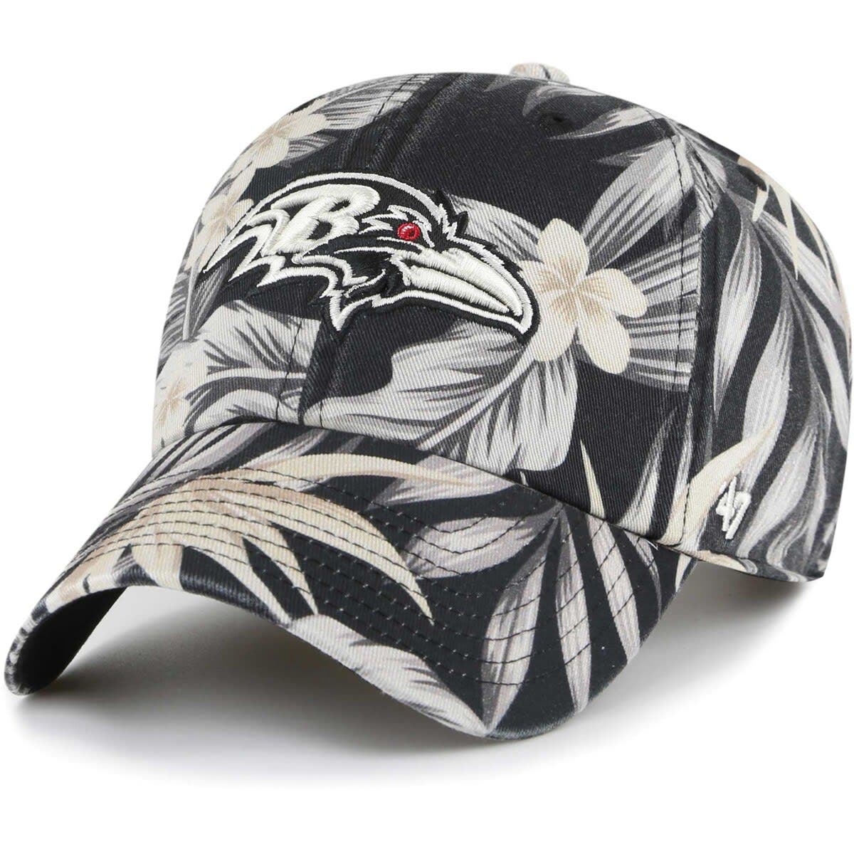 '47 Men's '47 Black Baltimore Ravens Tropicalia Clean Up Adjustable Hat ...