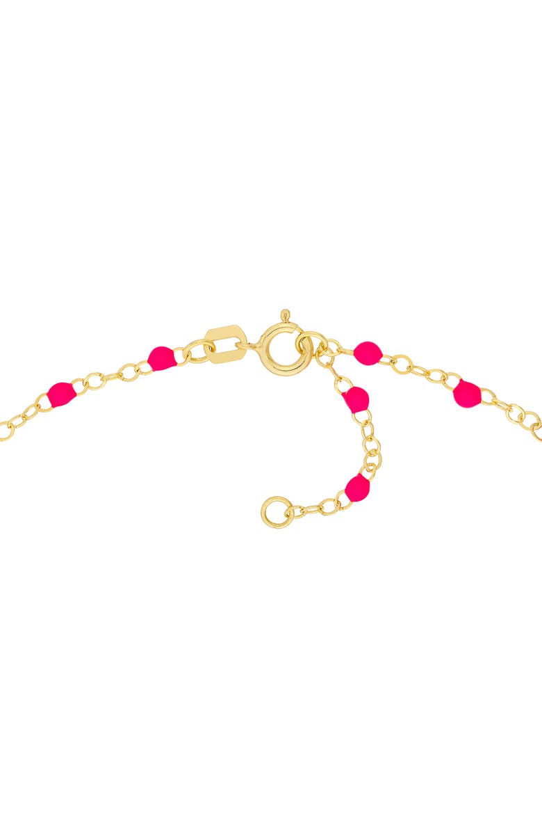 HAWLEY ST 14K Gold Hot Pink Enamel Bead Station Bracelet | Nordstromrack