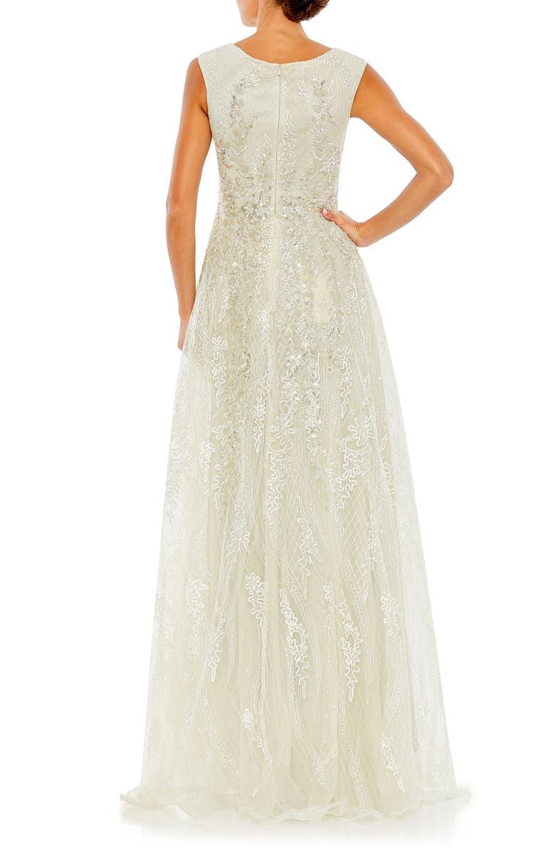 Mac Duggal Embroidered Net A-Line Gown | Nordstrom