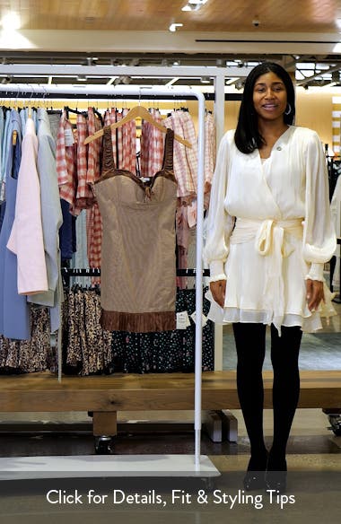 ASTR the Label Milkmaid Gingham & Satin Minidress | Nordstromrack