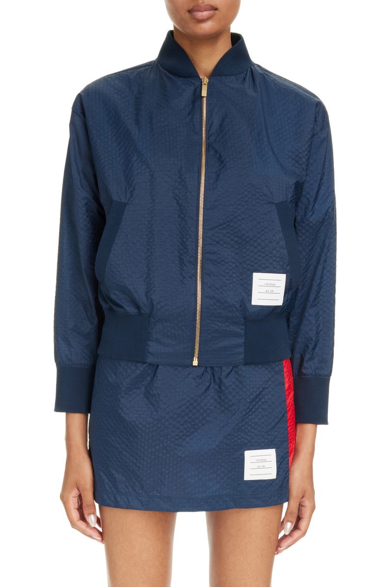 Thom Browne Dropped Shoulder Ripstop Bomber Jacket | Nordstrom