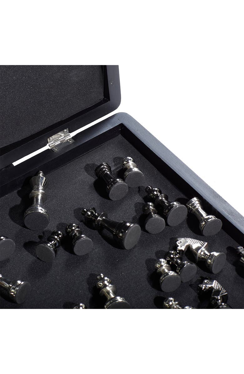 WILLOW ROW Black Aluminum Traditional Chess Game Set | Nordstromrack