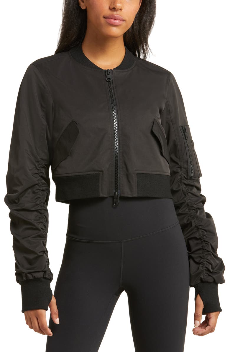 Blanc Noir Bombardier Crop Bomber Jacket | Nordstrom