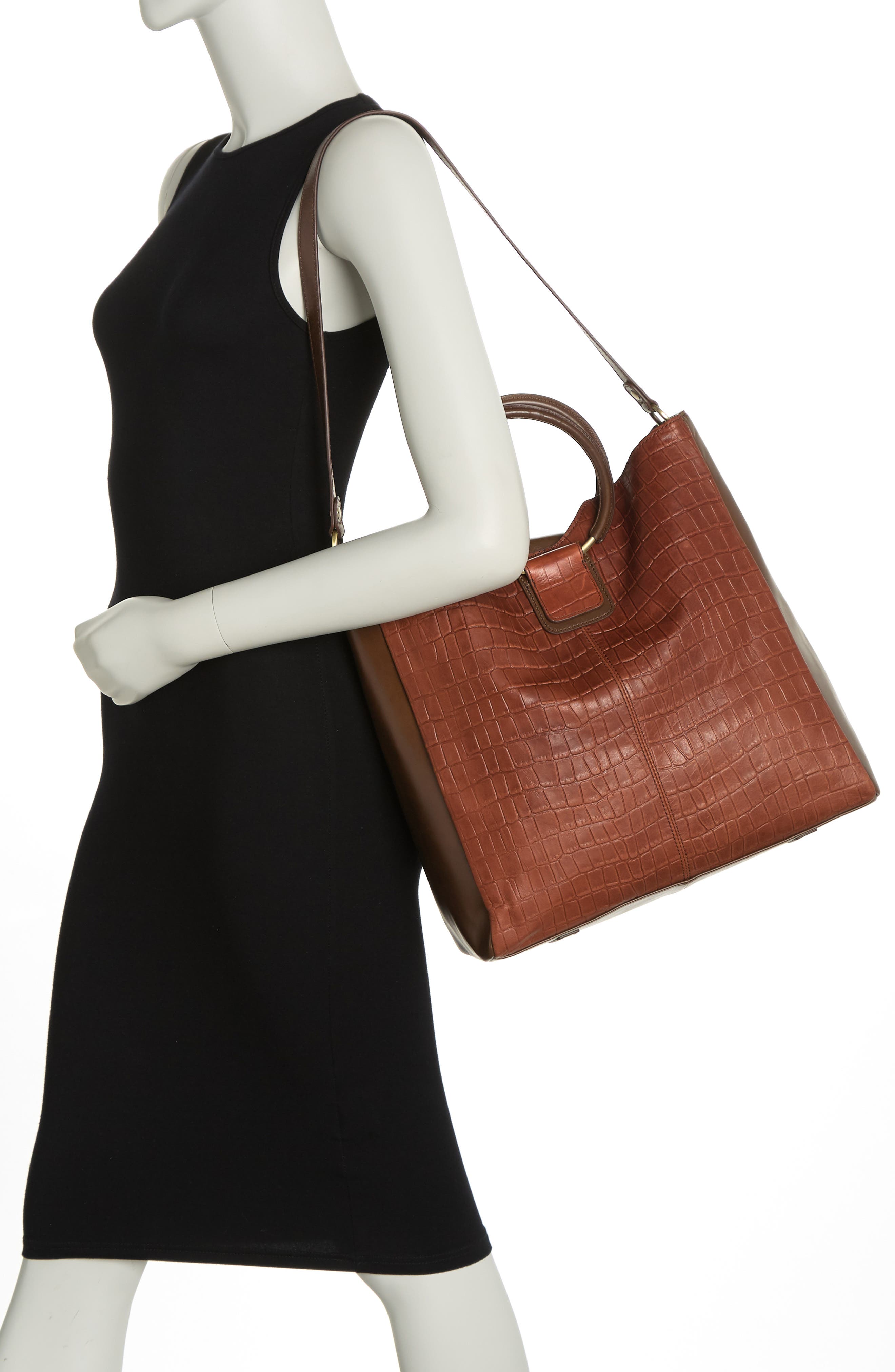 HOBO Heidi Croc Embossed Leather Tote Bag | Nordstromrack