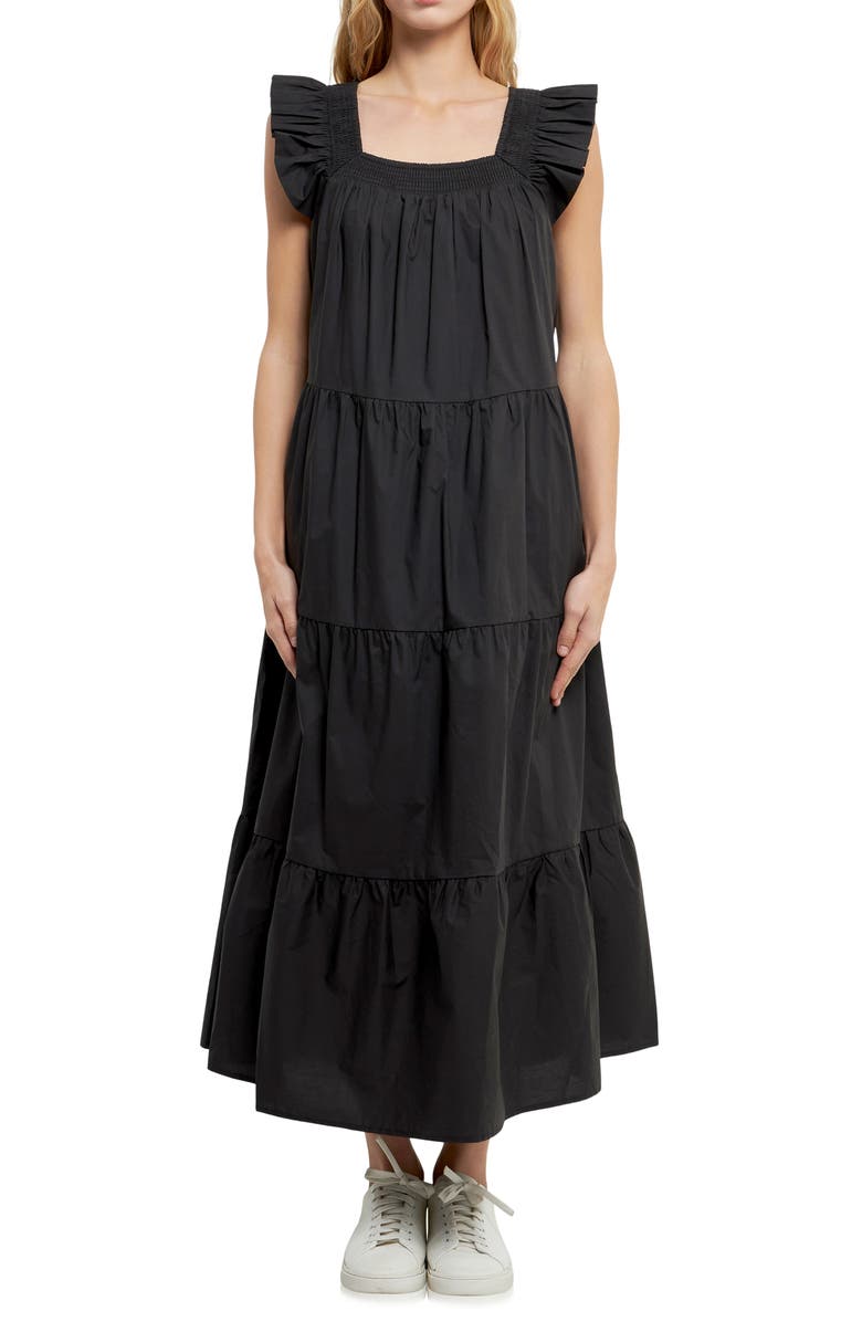 English Factory Ruffle Detail Midi Dress | Nordstromrack