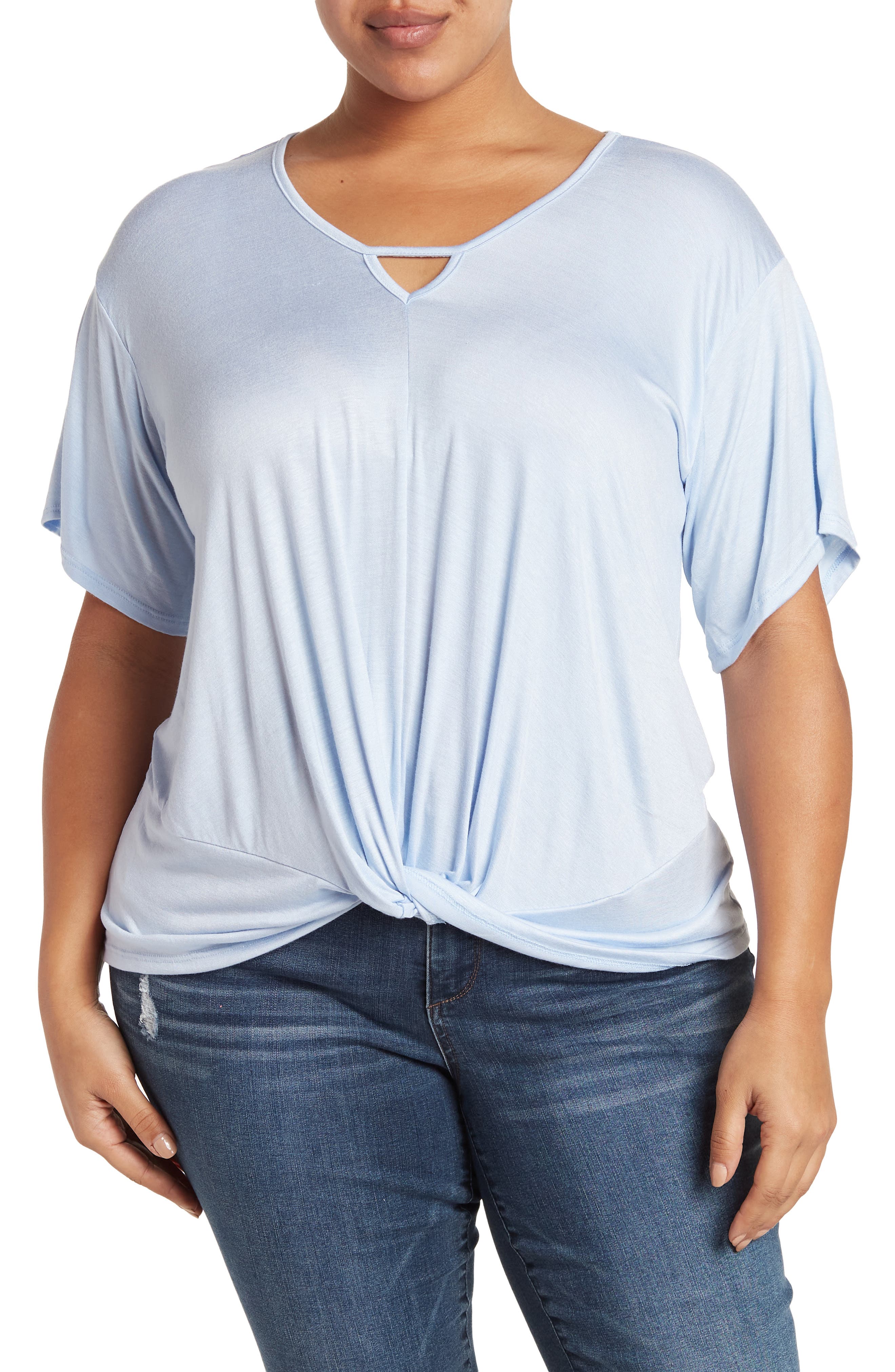 Forgotten Grace Twist Front Short Sleeve Top | Nordstromrack