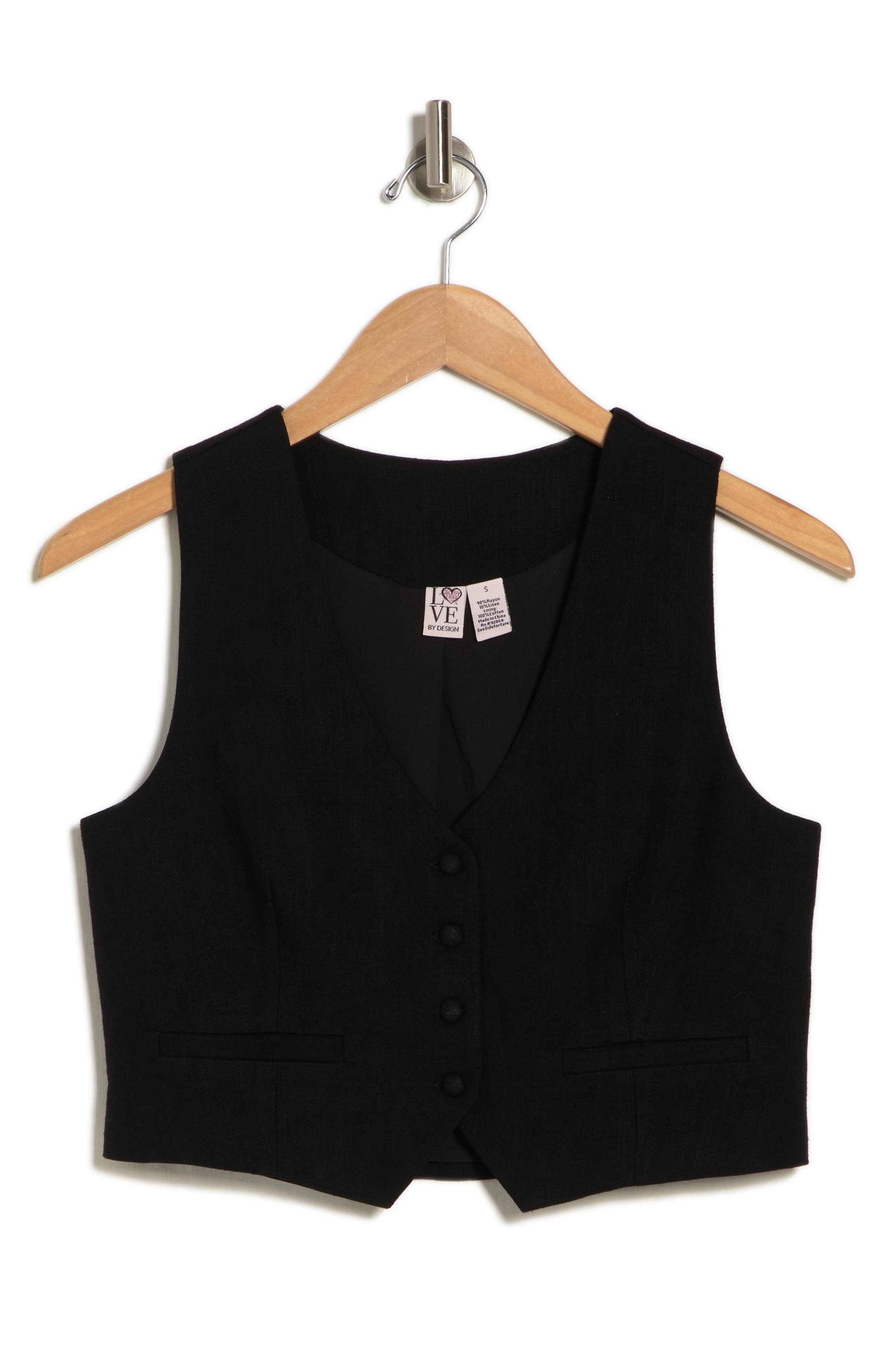 BY DESIGN Brandi Cutaway Button-Up Vest | Nordstromrack