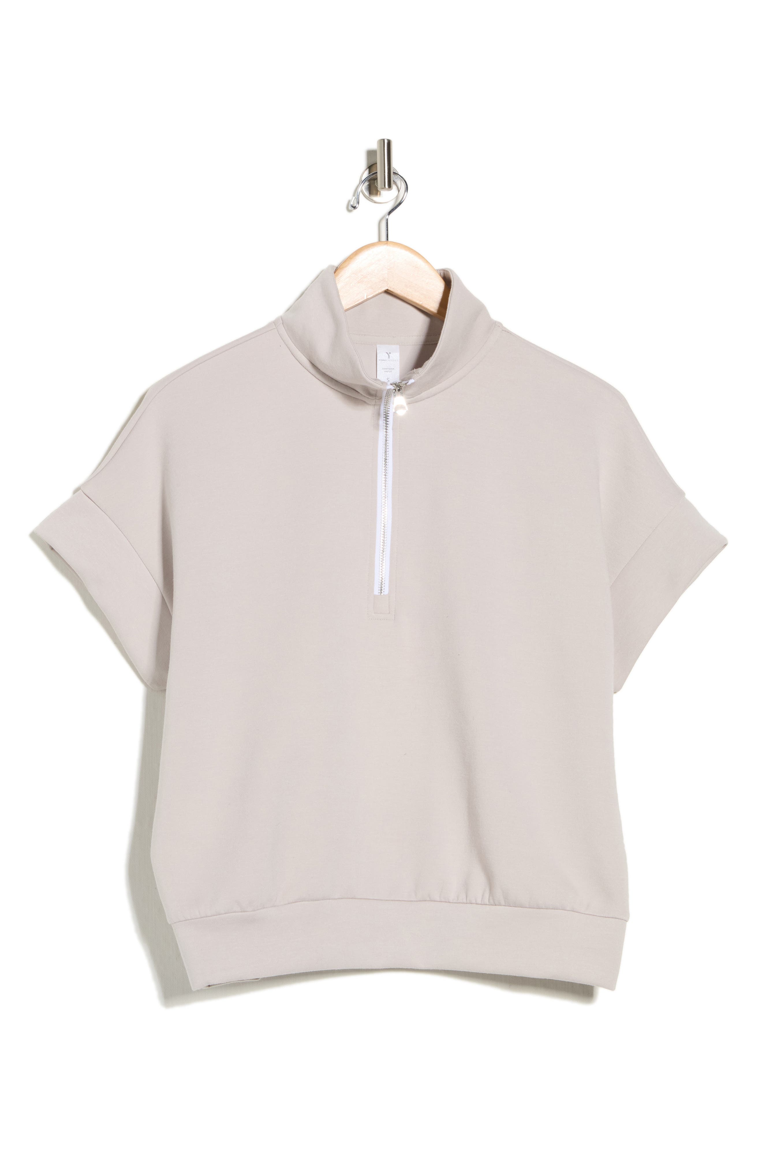 YOGALICIOUS Montclair Short Sleeve Scuba Half Zip Pullover | Nordstromrack