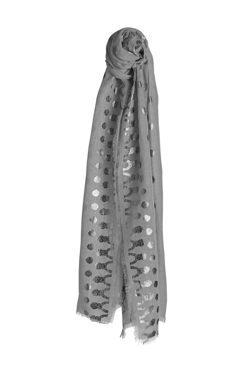 Helen Kaminski Antonella Metallic Foil Screen Print Fringe Scarf ...