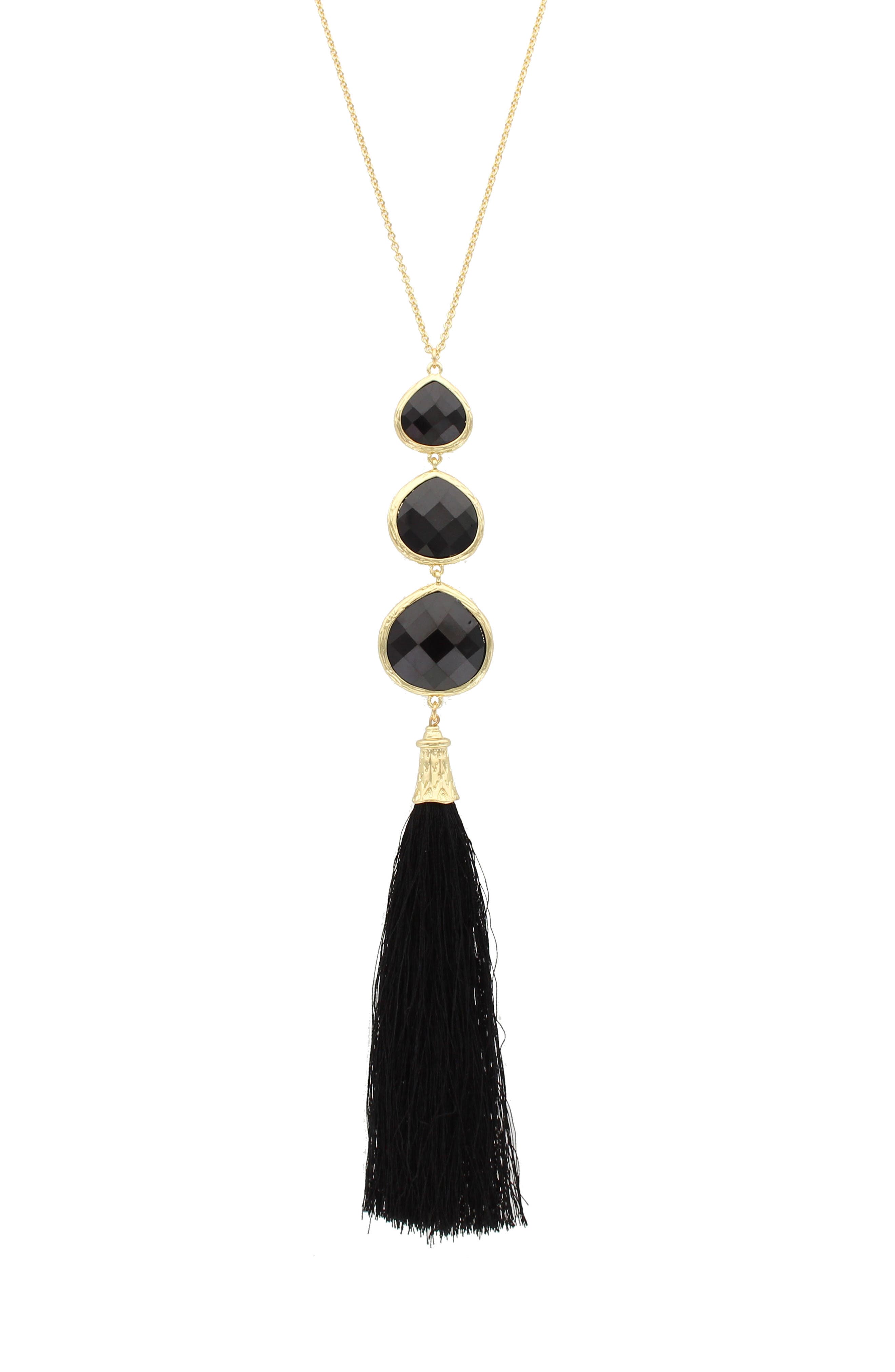 OLIVIA WELLES Faceted Trio Stone Pendant Necklace | Nordstromrack