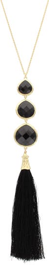 OLIVIA WELLES Faceted Trio Stone Pendant Necklace | Nordstromrack