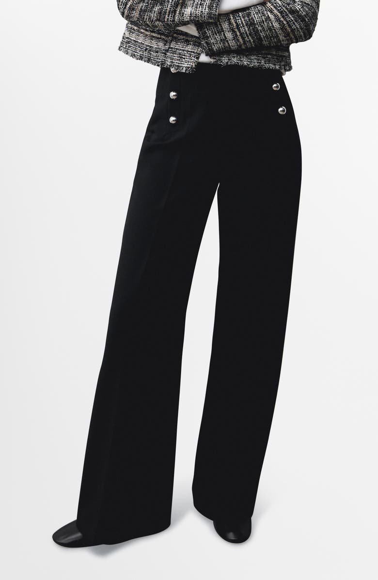 MANGO Button Wide Leg Pants | Nordstromrack