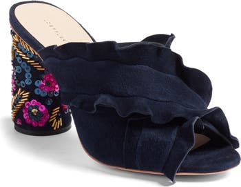 Loeffler Randall Kaya Embellished Ruffle Slide Sandal (Women) | Nordstrom