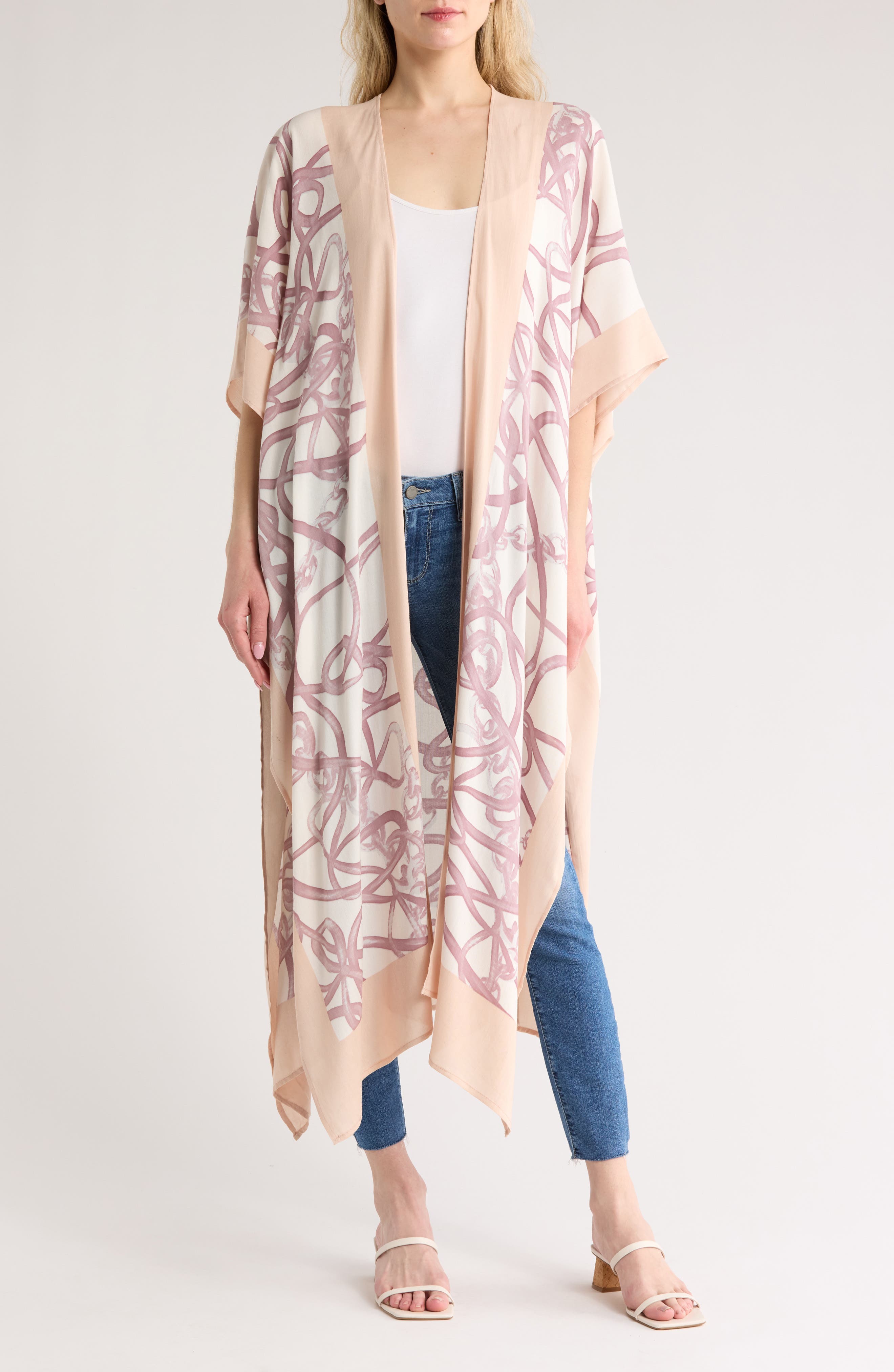 Steve Madden Ribbon & Chain Print Duster | Nordstromrack