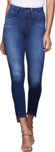 Good American Good Waist High Waist Step Hem Skinny Jeans | Nordstromrack