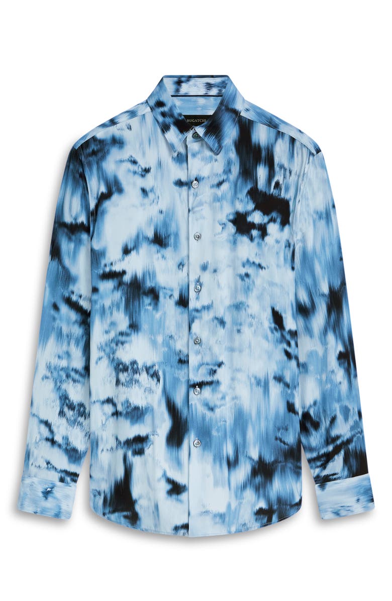 Bugatchi Julian Shaped Fit Abstract Airbrush Print Button-Up Shirt ...