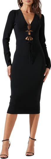 ASTR the Label Jovie Cutout Long Sleeve Body-Con Dress | Nordstromrack